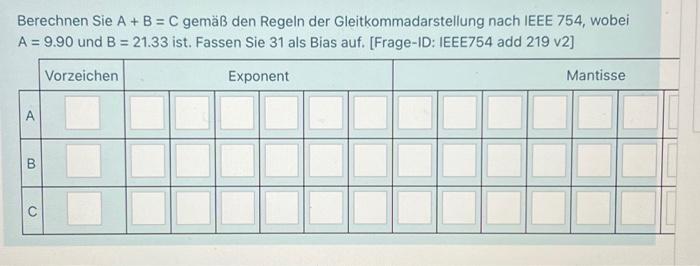 Solved Calculate Ab C According To The Ieee 754 Floating 3022