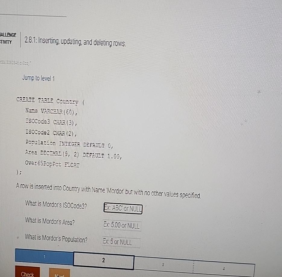 2.8.1: Inseruing, updating, and deleting rows.Jump to | Chegg.com