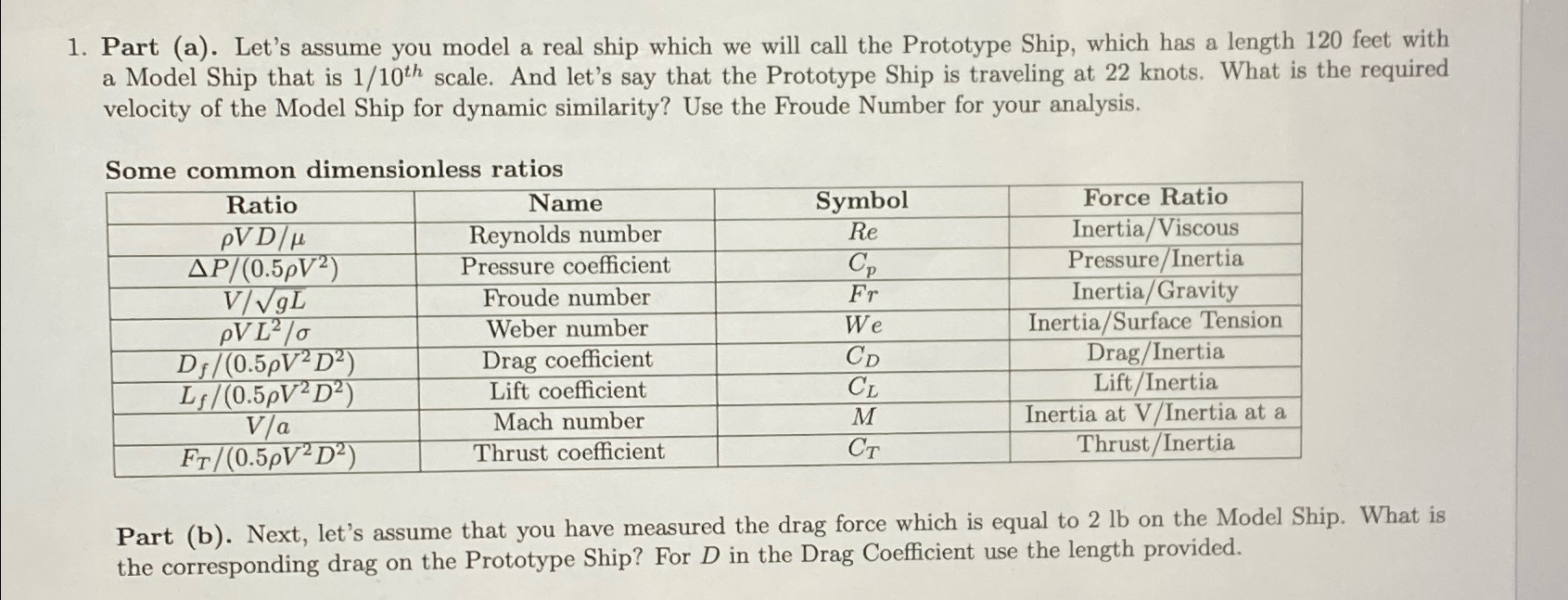 Solved Part (a). ﻿Let's assume you model a real ship which | Chegg.com