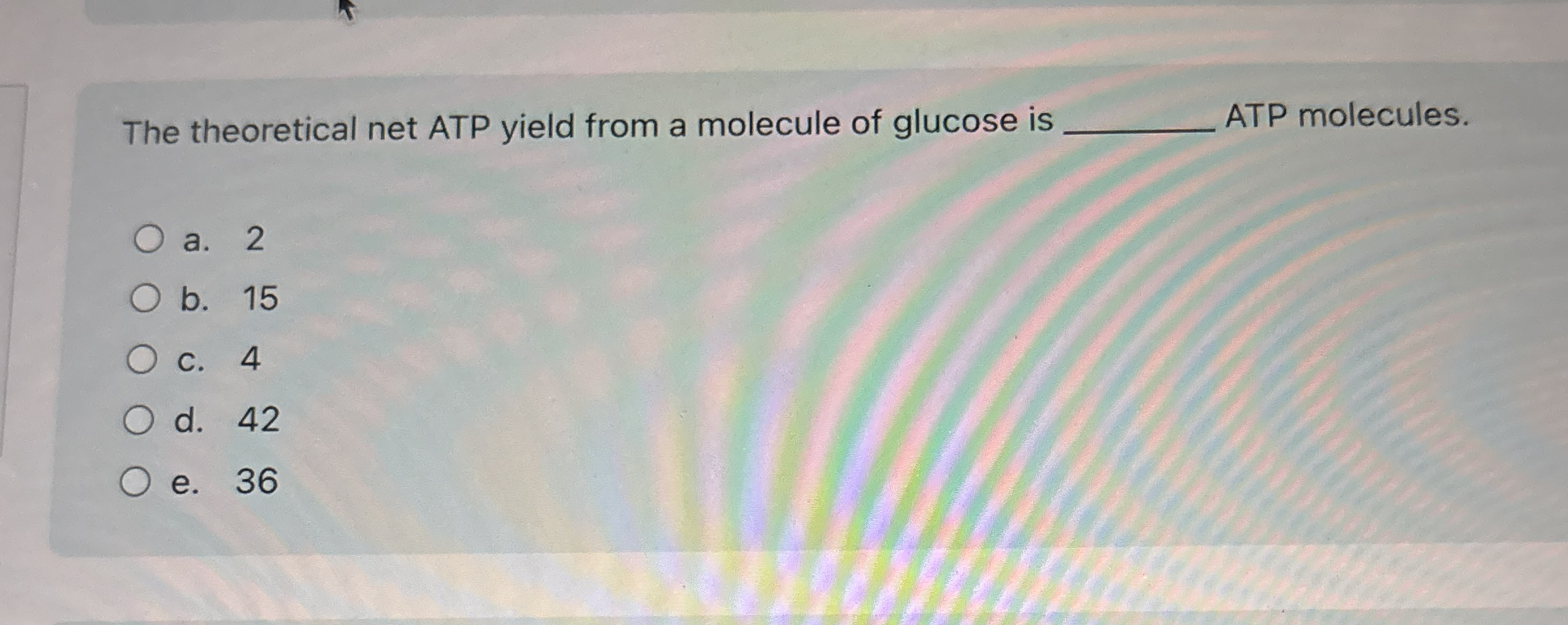 Solved The theoretical net ATP yield from a molecule of | Chegg.com