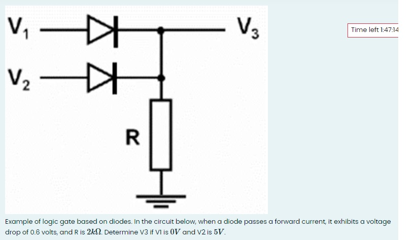 Solved Example of logic gate based on diodes. In the circuit | Chegg.com