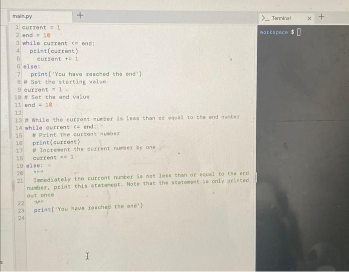 Solved 1. Open main.py then declare a variable called | Chegg.com