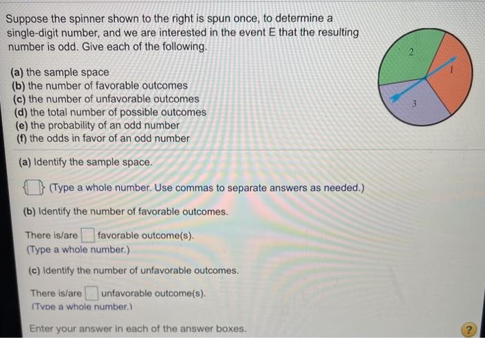 Solved Suppose the spinner shown to the right is spun once, | Chegg.com