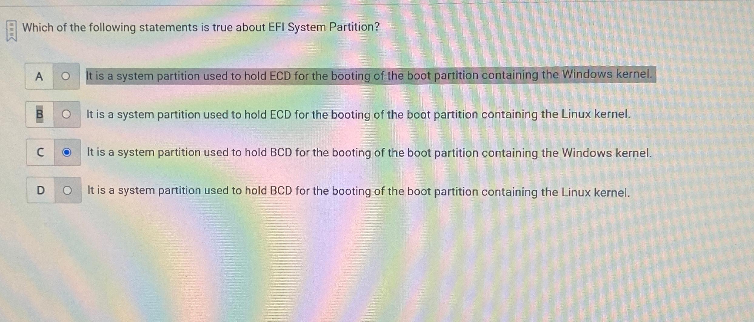 Solved Which of the following statements is true about EFI | Chegg.com