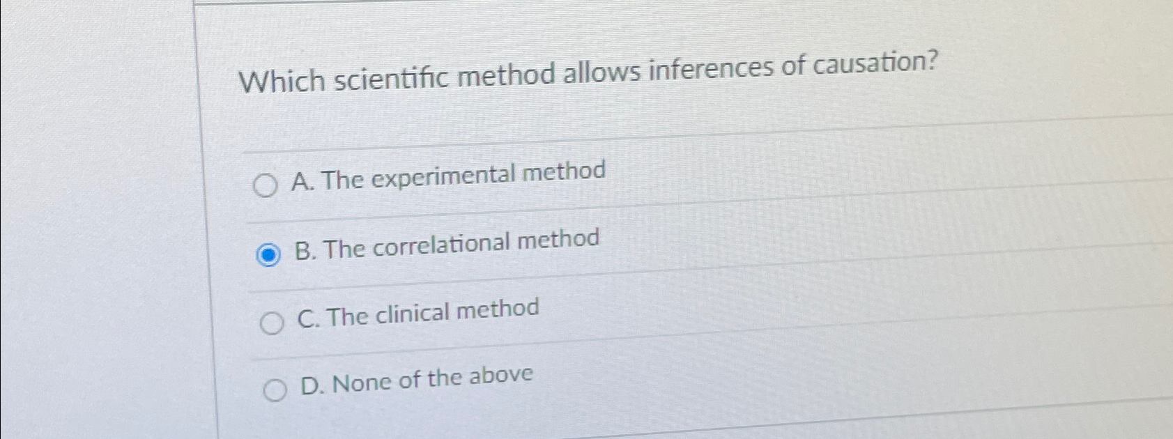 Solved Which scientific method allows inferences of | Chegg.com