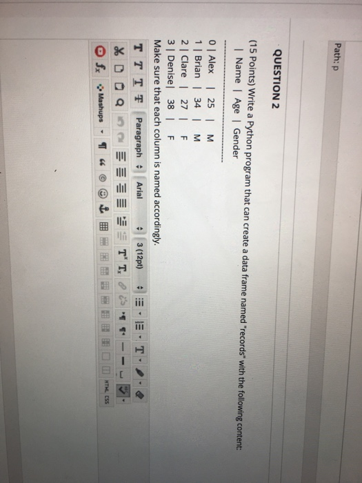 Solved Pathp Question 2 15 Points Write A Python Program 3787