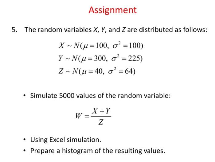 Solved \r\nAssignment 5. The random variables \\( X, Y \\), | Chegg.com