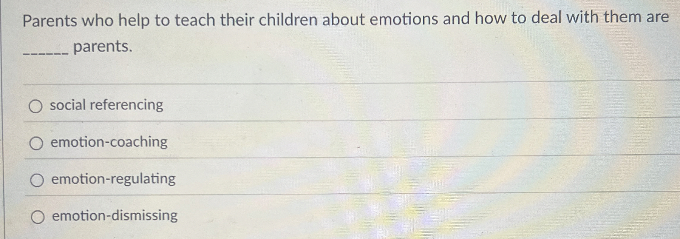 Solved Parents who help to teach their children about | Chegg.com