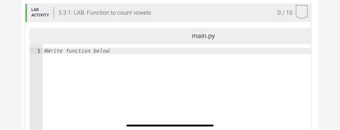 Solved Write a function def countVowel (word) that returns a | Chegg.com