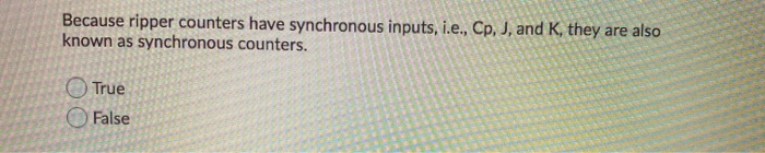 Solved Because ripper counters have synchronous inputs, | Chegg.com