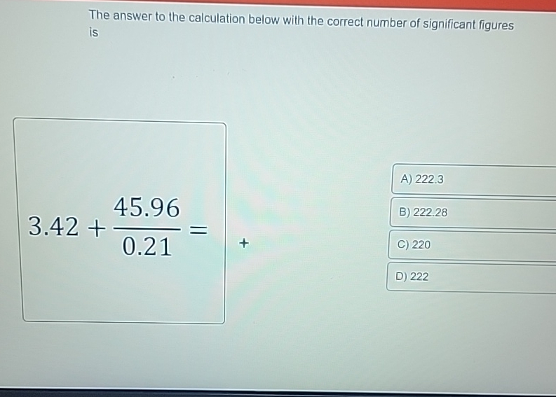 Solved The answer to the calculation below with the correct | Chegg.com