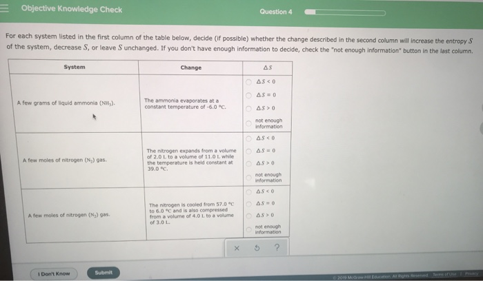 Solved Objective knowledge Check Question 4 For each system | Chegg.com