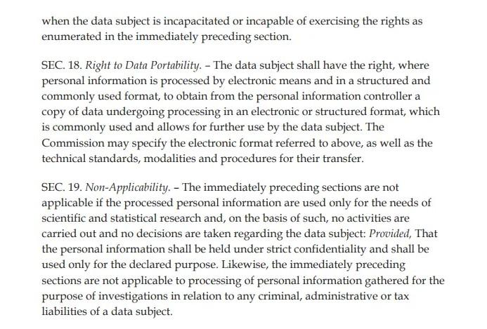 SEC. 12. Criteria for Lawful Processing of Personal | Chegg.com