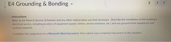 Solved Instructions Refer to E4 Panel \& Service Schedules | Chegg.com