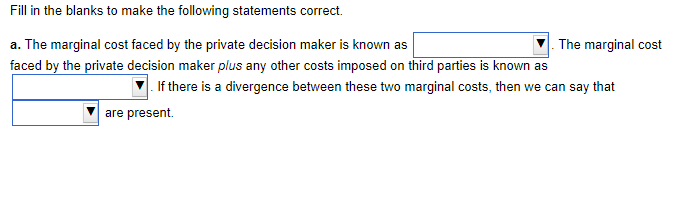 Solved Fill in the blanks to make the following statements | Chegg.com