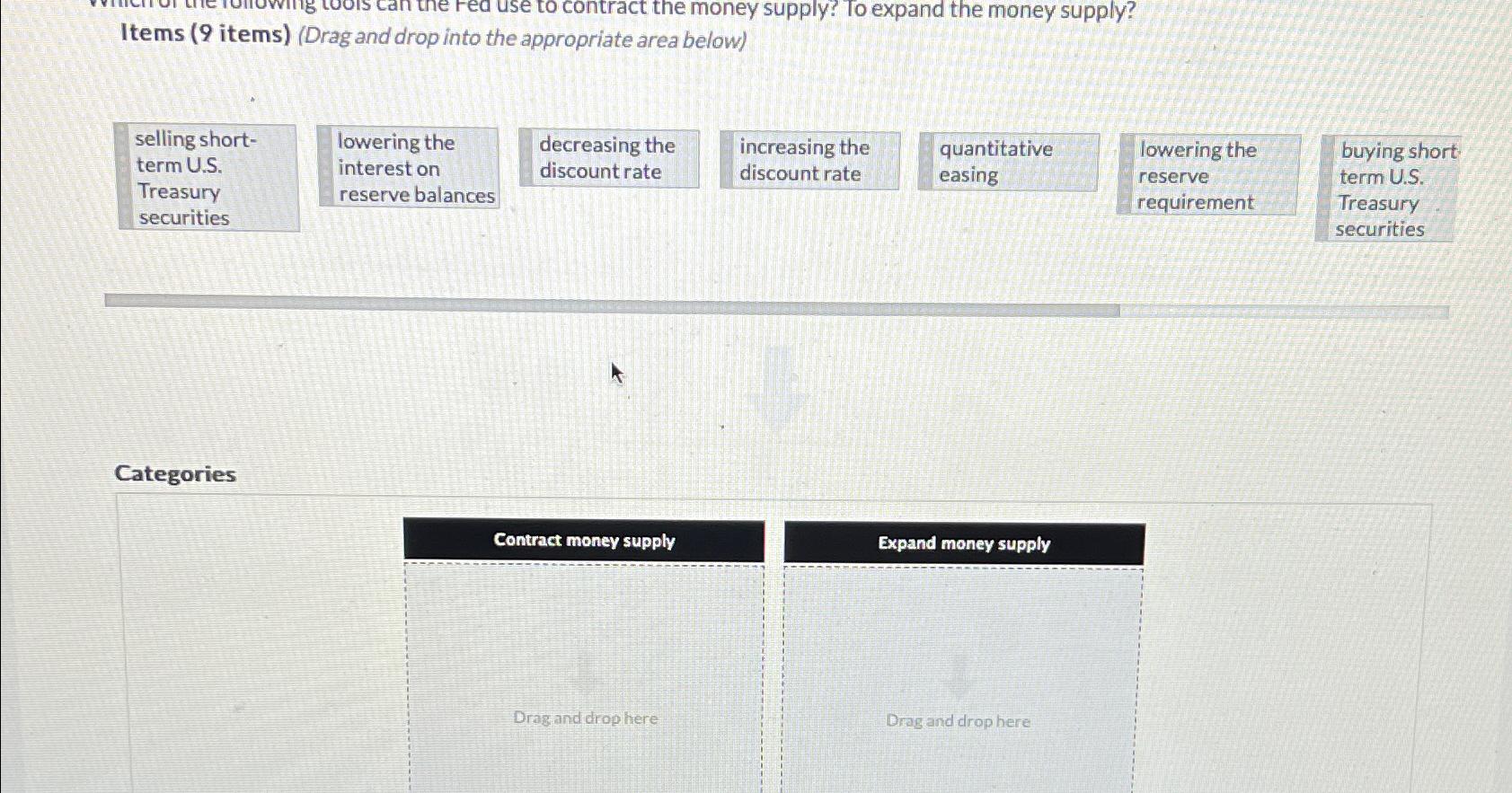Solved Items ( 9 ﻿items) (Drag and drop into the appropriate | Chegg.com