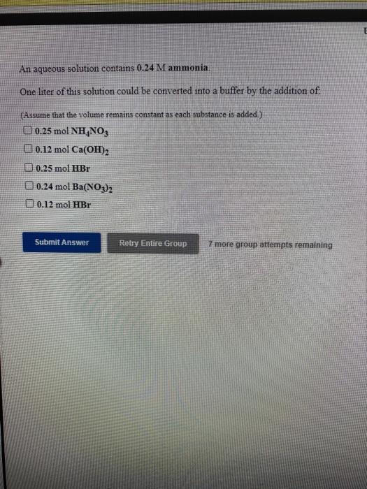 Solved Use An aqueous solution contains 0.22 M ammonium | Chegg.com