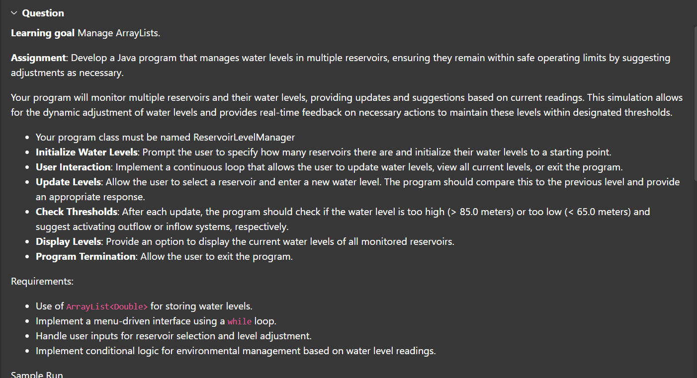 Solved in java.May you please also explain what each thing | Chegg.com