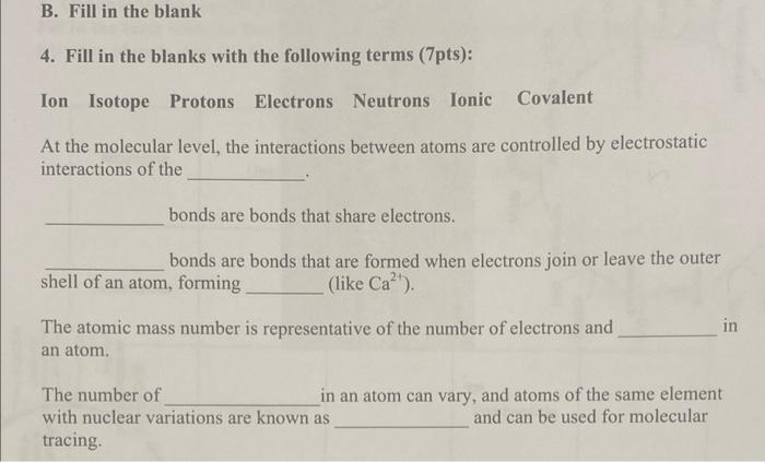 Solved 4. Fill in the blanks with the following terms | Chegg.com