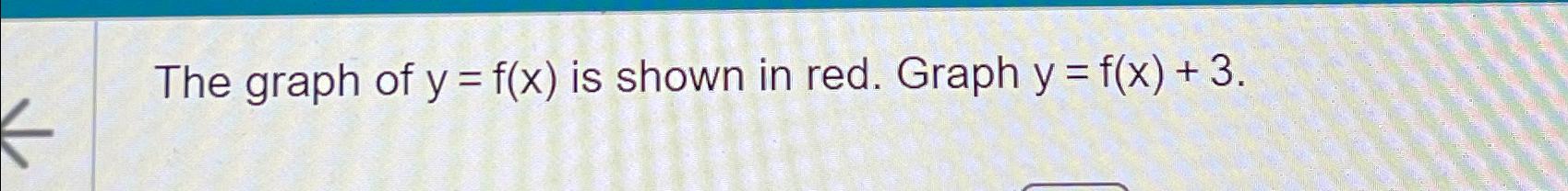 Solved The graph of y=f(x) ﻿is shown in red. Graph y=f(x)+3. | Chegg.com