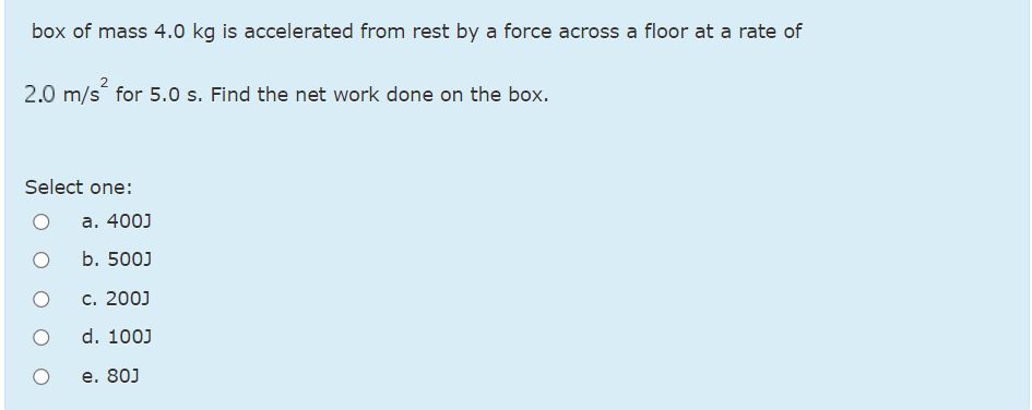 Solved box of mass 4.0kg ﻿is accelerated from rest by a | Chegg.com