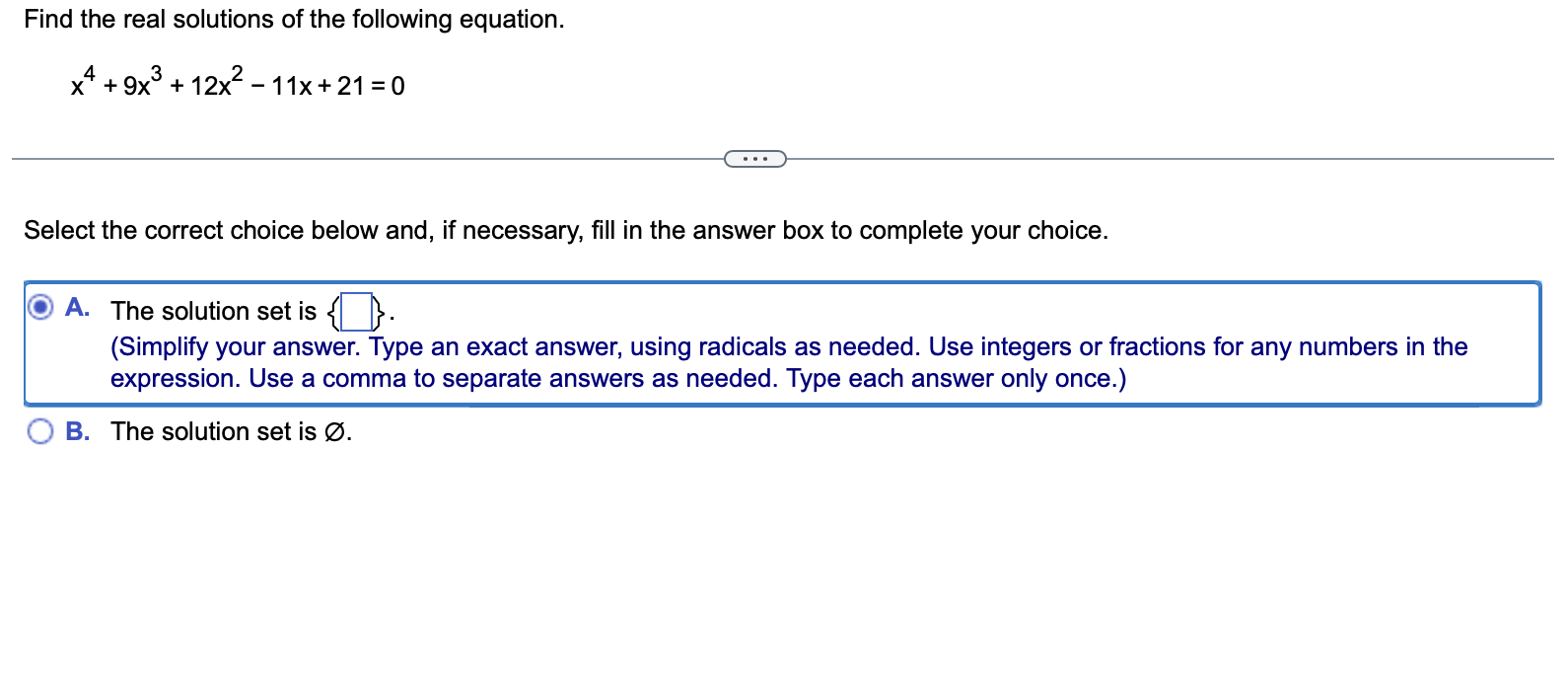 Solved Find the real solutions of the following | Chegg.com