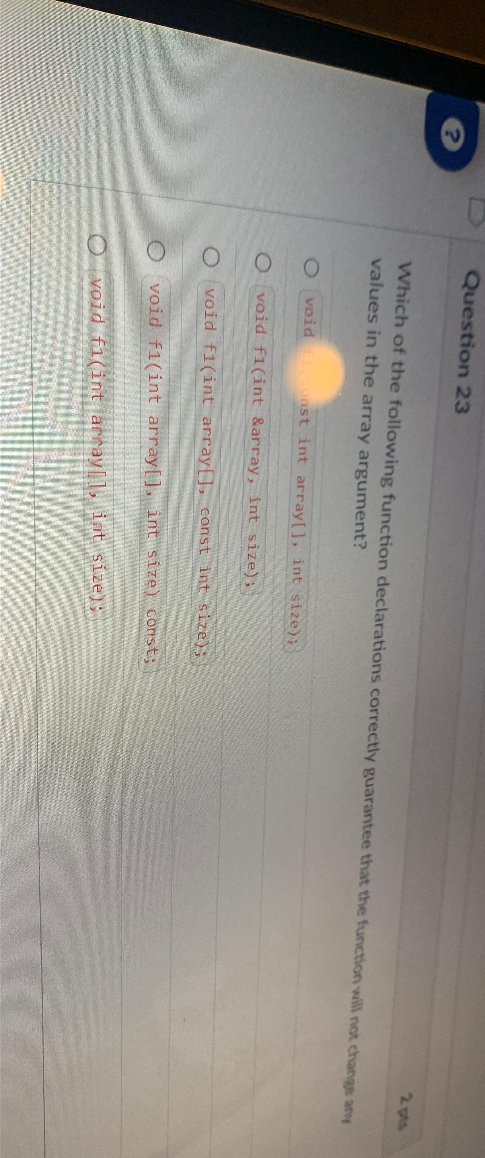 Solved Question 23which Of The Following Function