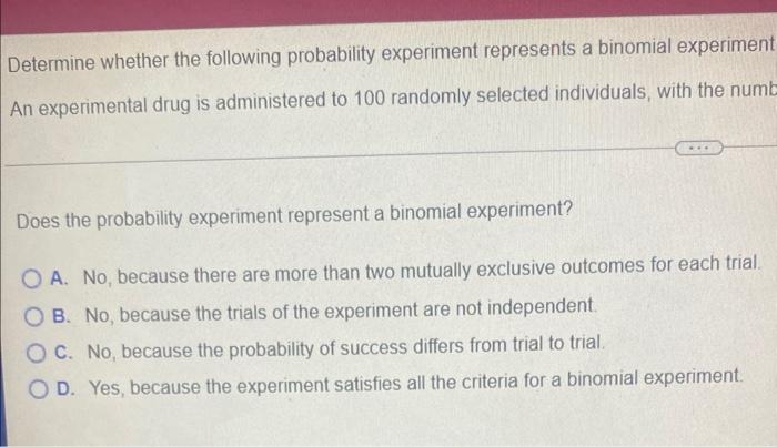 Solved Determine whether the following probability | Chegg.com