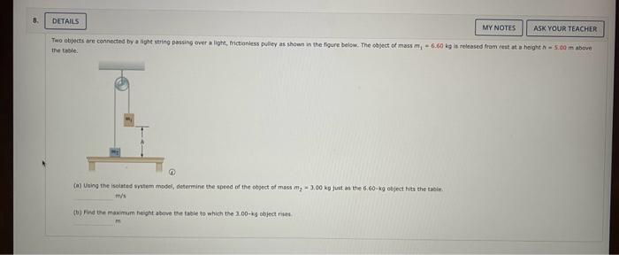 Solved Two objects bre connocted by a light string passing | Chegg.com