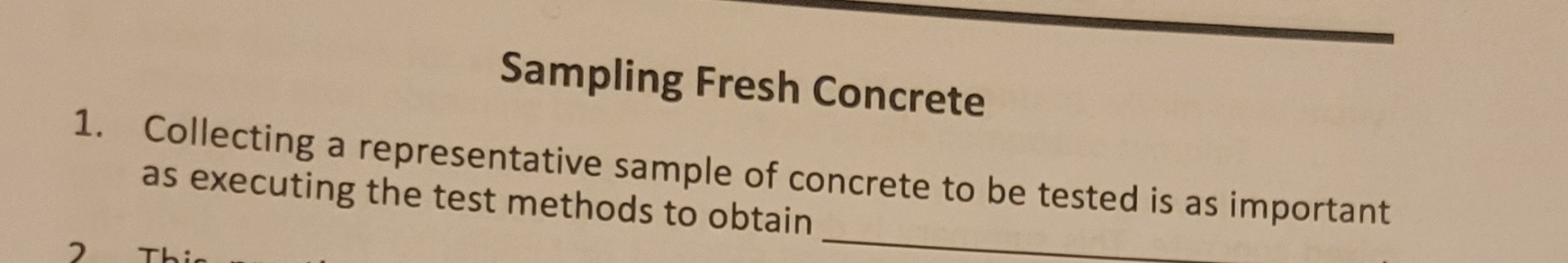 Solved Sampling Fresh ConcreteCollecting a representative | Chegg.com