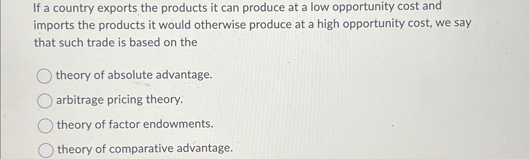 Solved If a country exports the products it can produce at a | Chegg.com
