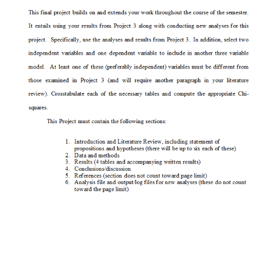 Solved CREATE YOUR OWN VARIABLES PLEASE This final project | Chegg.com
