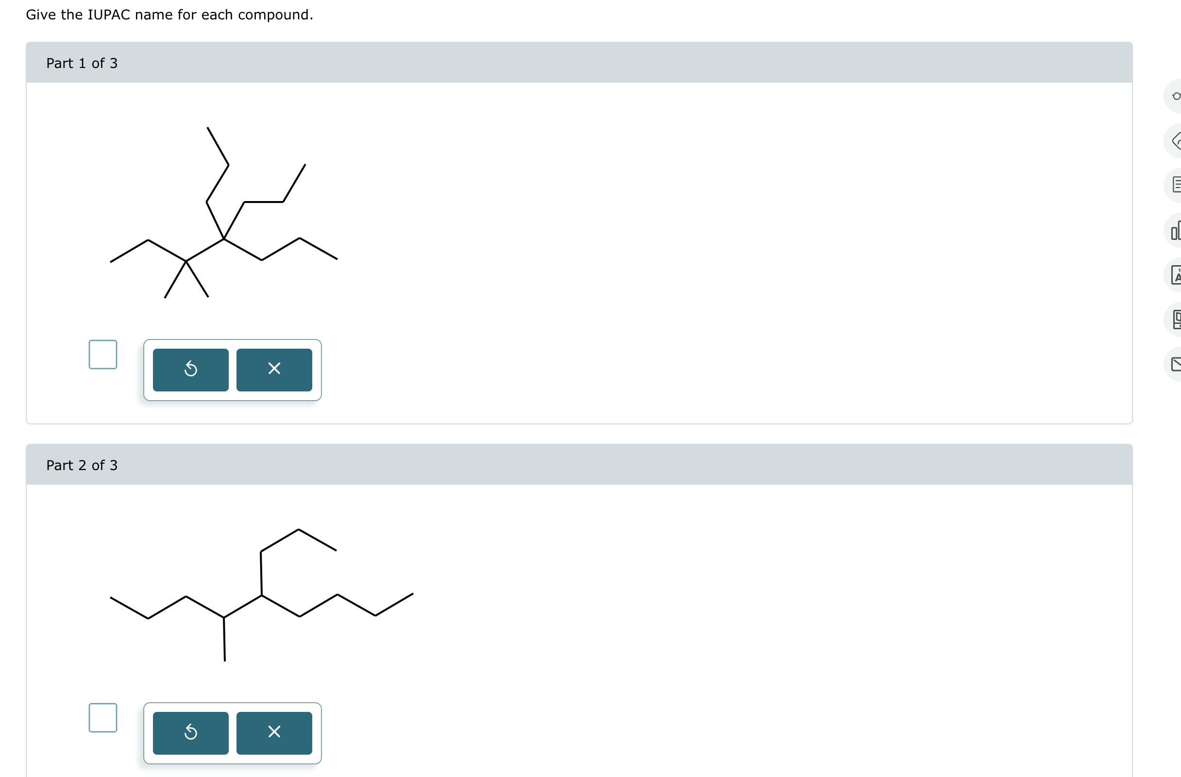 Solved Give the IUPAC name for each compound.Part 1 ﻿of | Chegg.com