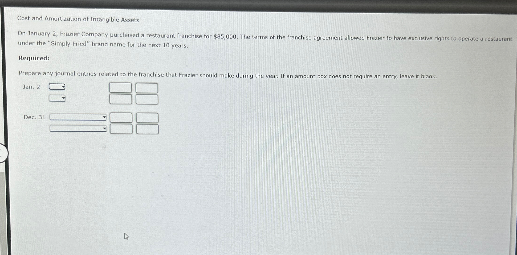 Solved Cost and Amortization of Intangible Assets under the | Chegg.com