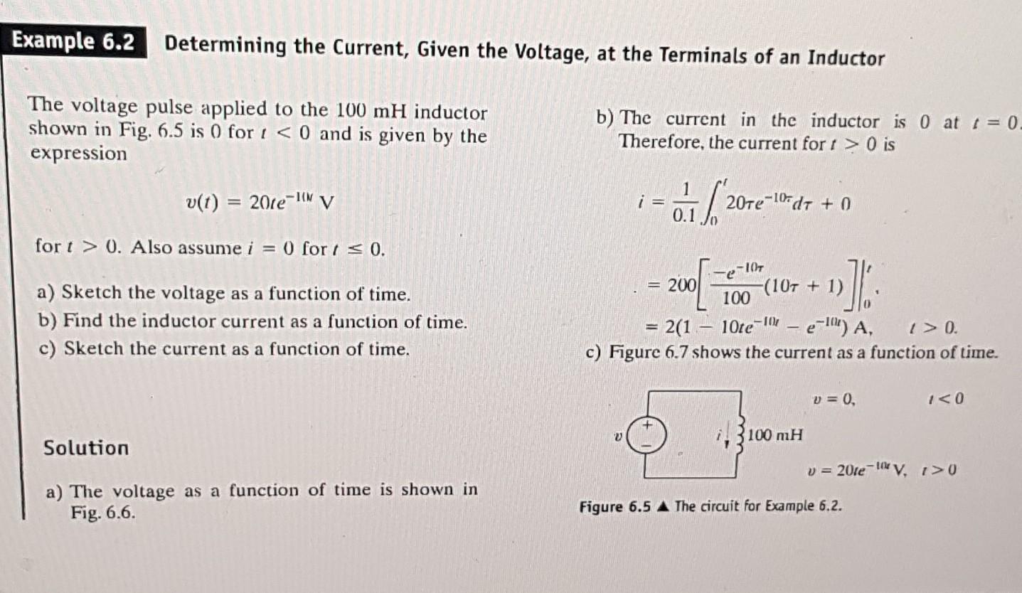 Example 6.3 Determining the Current, Voltage, Power, | Chegg.com