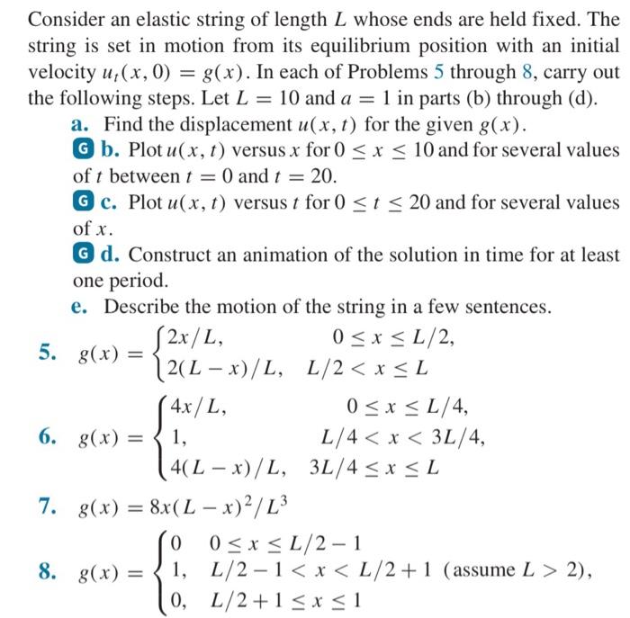 Solved Consider an elastic string of length L whose ends are | Chegg.com