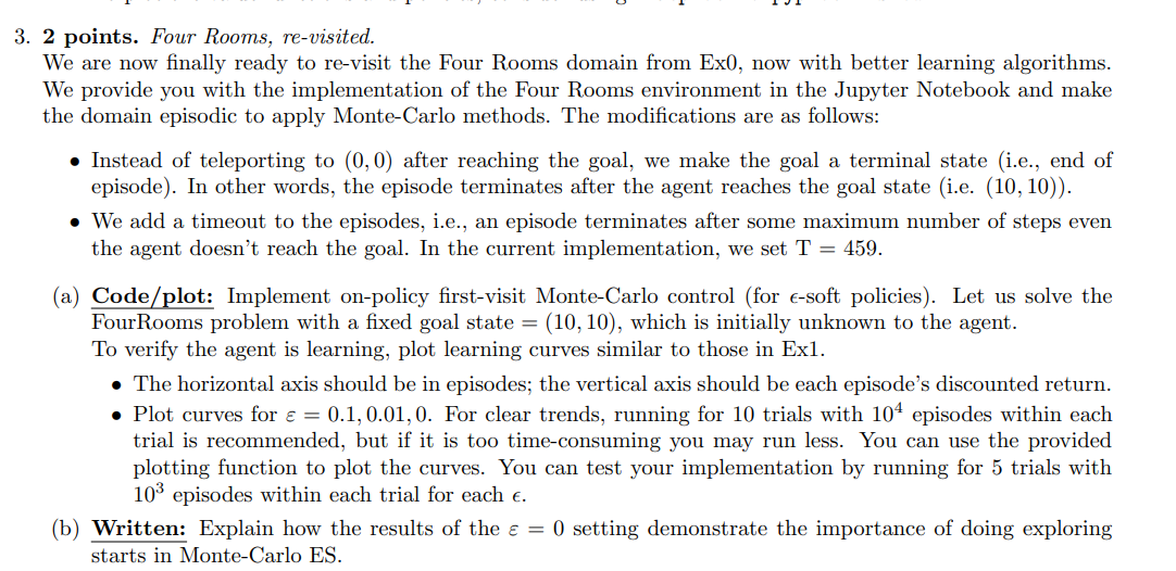 Solved 3. 2 ﻿points. Four Rooms, re-visited.We are now | Chegg.com