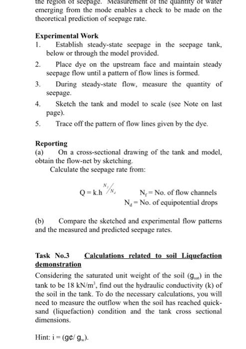 Procedure for constant head test on granular soil: 1. | Chegg.com