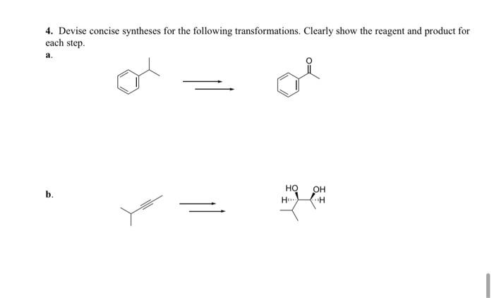 Solved 4. Devise concise syntheses for the following | Chegg.com