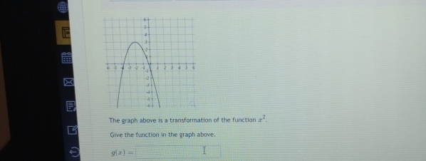 Solved The graph above is a transformation of the function | Chegg.com