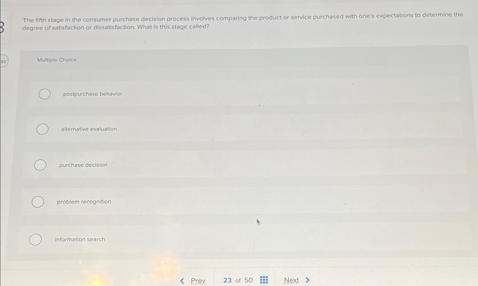 Solved The fifth stage in the consumer purchase decision | Chegg.com
