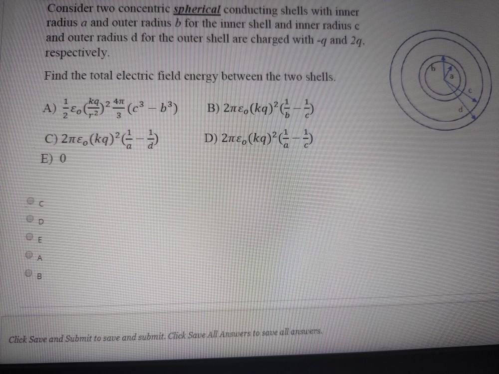 Solved Consider two concentric spherical conducting shells | Chegg.com