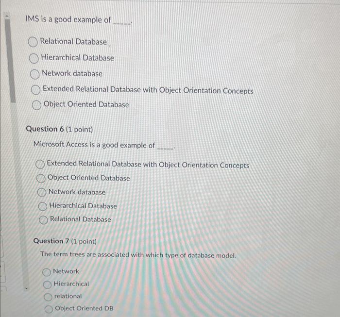 Solved Ims Is A Good Example Of Relational Database