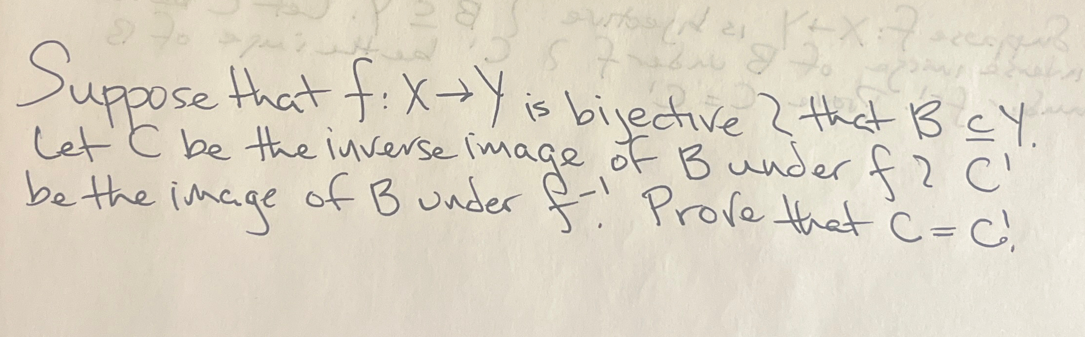 Solved Suppose that f:x→Y ﻿is bijective 2 ﻿that BsubeY. Let | Chegg.com