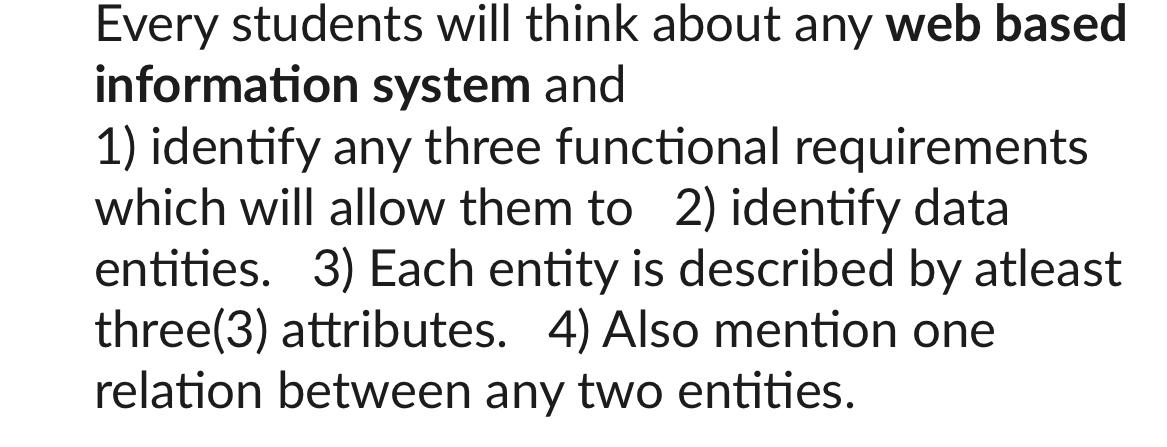 Solved Every students will think about any web based | Chegg.com