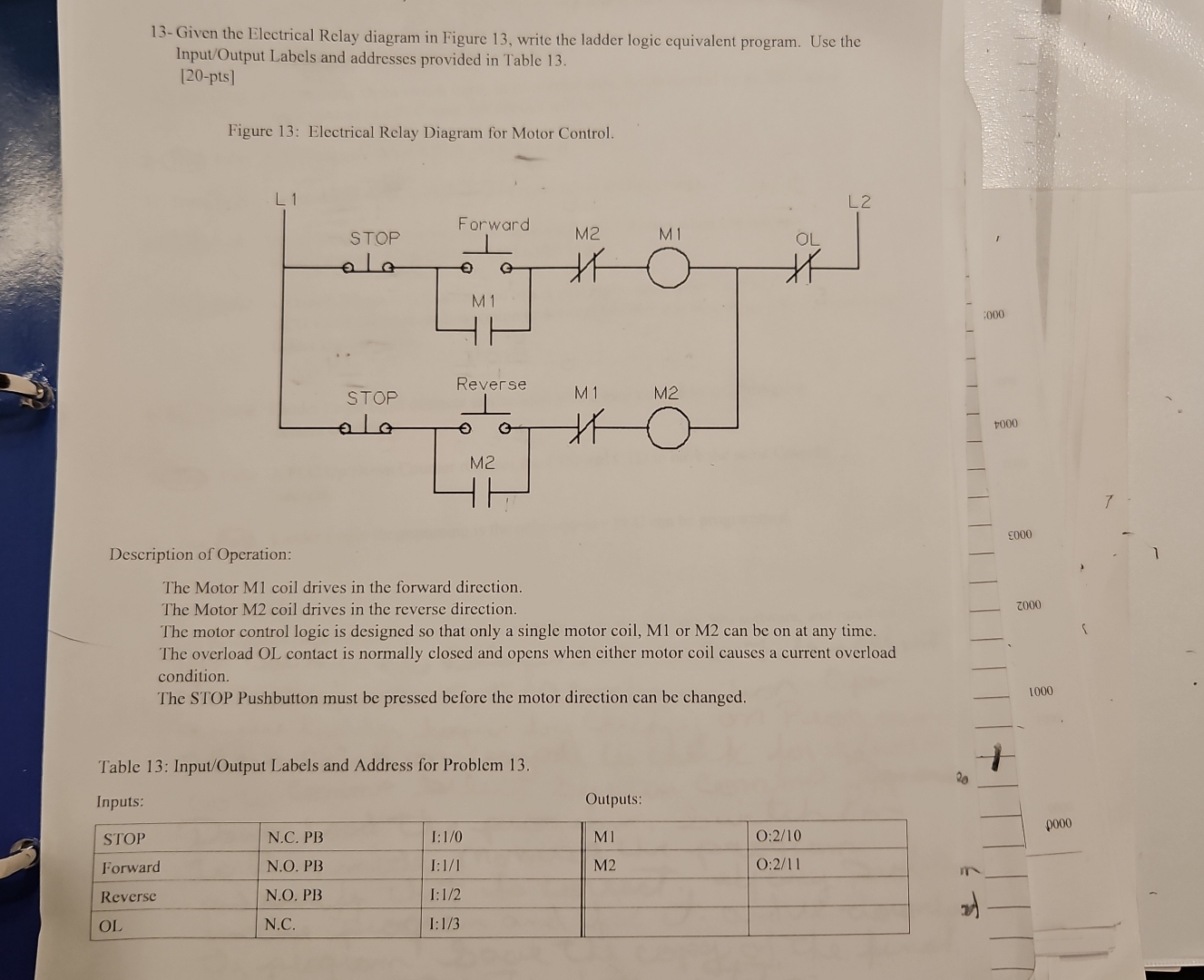 Solved 13- ﻿Given the Electrical Relay diagram in Figure 13, | Chegg.com