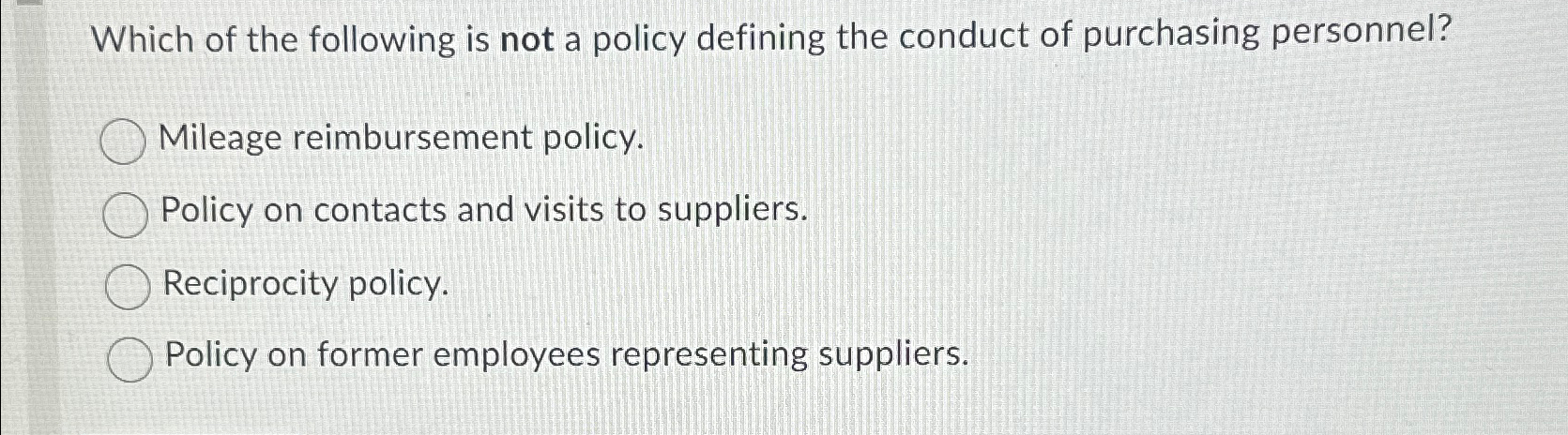 Solved Which of the following is not a policy defining the | Chegg.com
