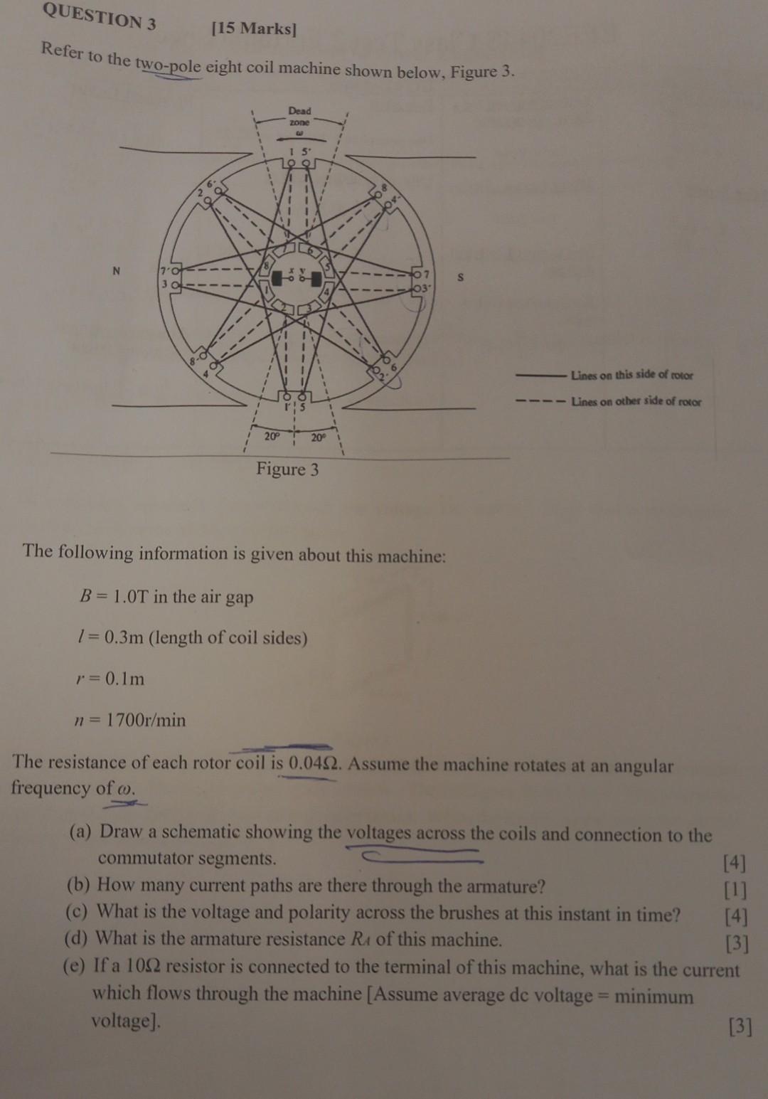 Solved Refer to the two-pole eight coil machine shown below, | Chegg.com