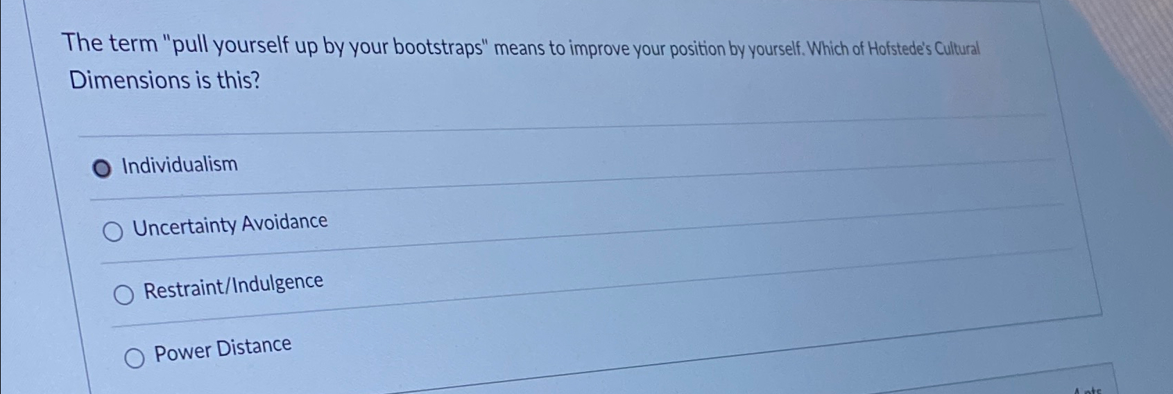 Solved The term "pull yourself up by your bootstraps" means | Chegg.com