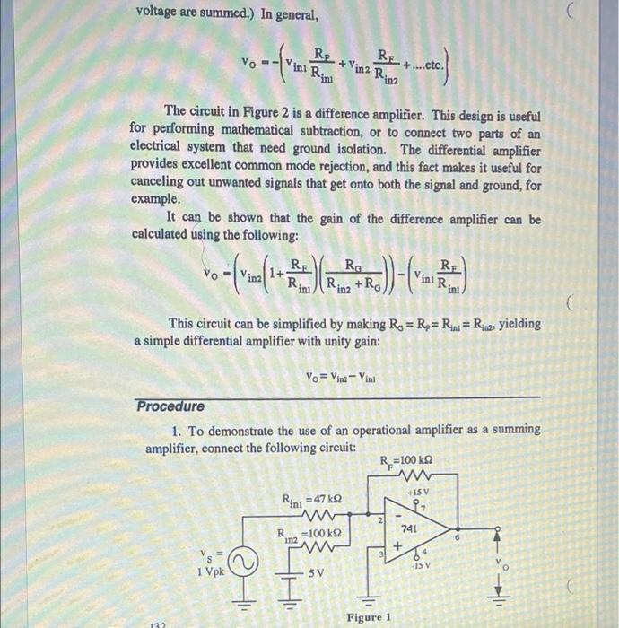 Summing and Difference Amplifier 20 Reference | Chegg.com